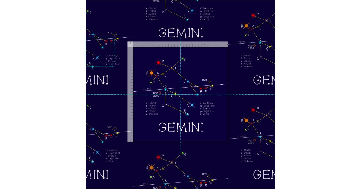 Zodiac Constellation Gemini Fabric | Zazzle