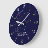 Zodiac Constellation Gemini Large Clock | Zazzle