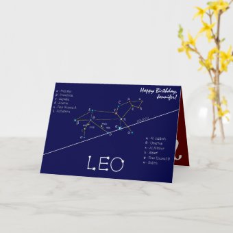 Zodiac Constellation Leo Card | Zazzle