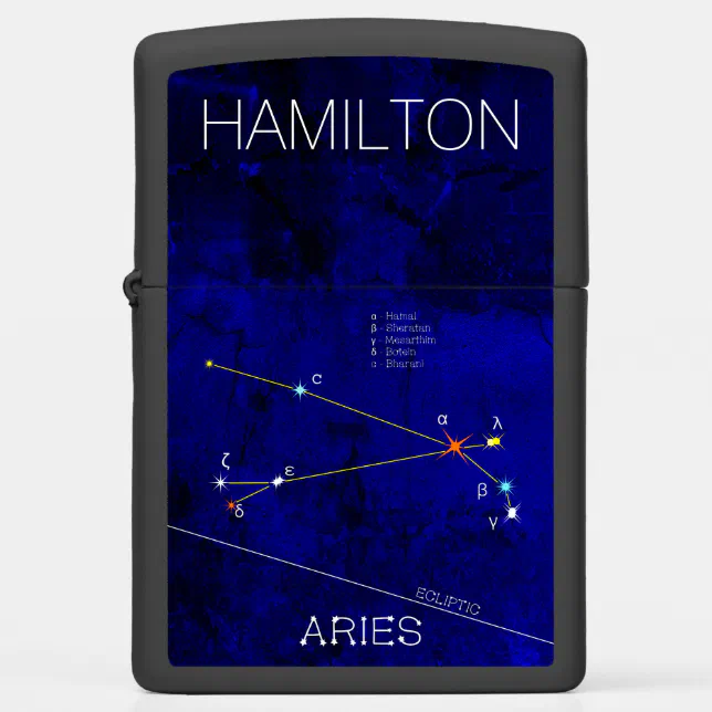 Zodiac constellation of stars ARIES elegant Zippo Lighter | Zazzle