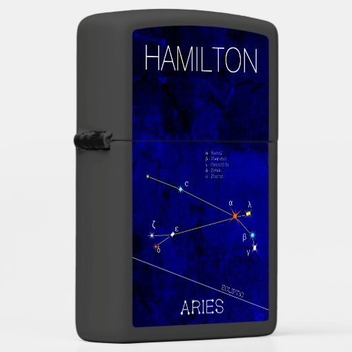Zodiac constellation of stars ARIES elegant Zippo Lighter | Zazzle