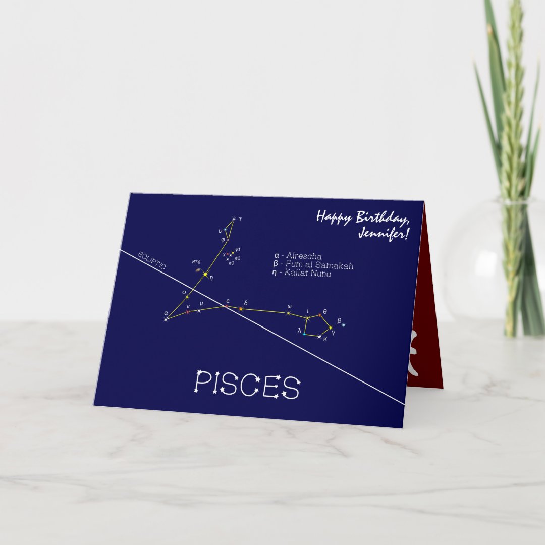 Zodiac Constellation Pisces Card | Zazzle