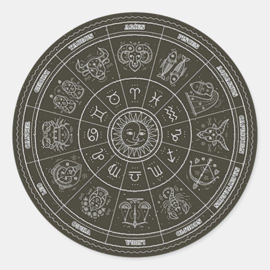 Zodiac Constellation Wheel Classic Round Sticker | Zazzle.com