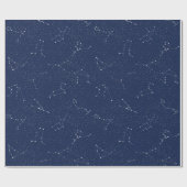 Zodiac Constellations with a Dark Blue Starry Sky Wrapping Paper | Zazzle