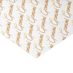 Zodiac "Gemini" Gold Script Tissue Paper | Zazzle