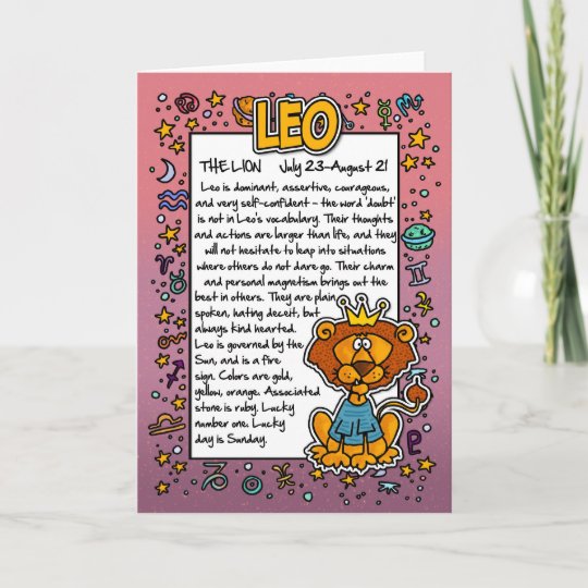Zodiac - Leo Fun Facts Card | Zazzle.com