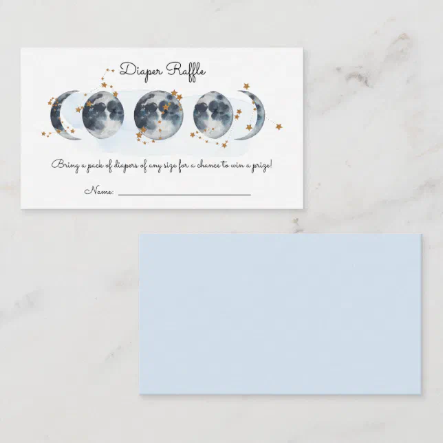 Zodiac Over The Moon Diaper Raffle Enclosure Card | Zazzle