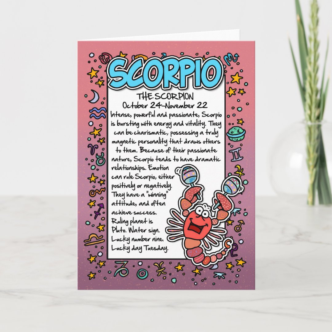 Zodiac — Scorpio Fun Facts Card | Zazzle