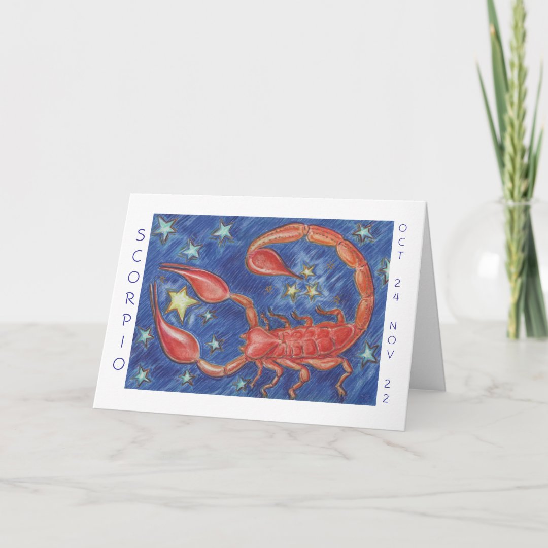 Zodiac Scorpio 'Happy Birthday' card white border | Zazzle