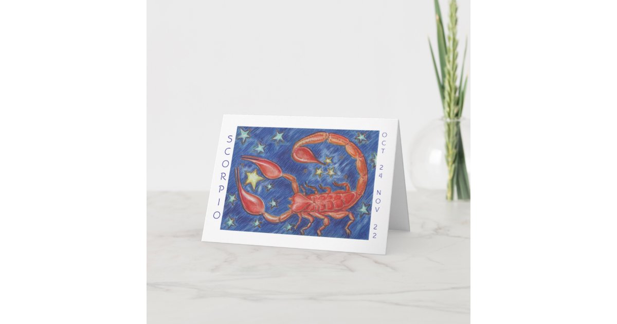 Zodiac Scorpio 'Happy Birthday' card white border | Zazzle