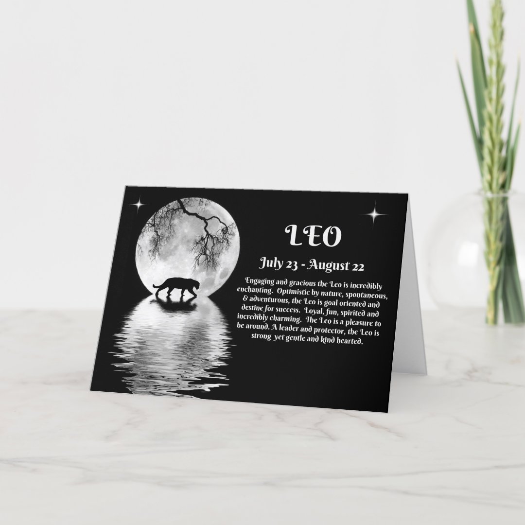 Zodiac Sign of Leo July and August Birthday Card | Zazzle