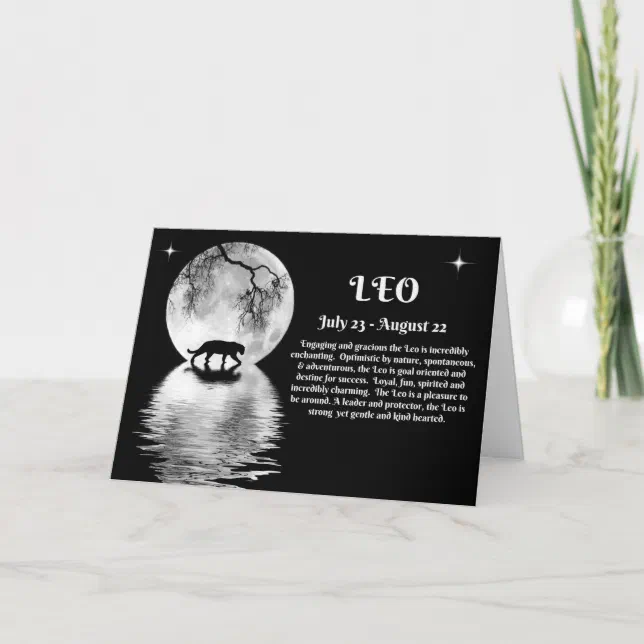 Zodiac Sign of Leo July and August Birthday Card | Zazzle