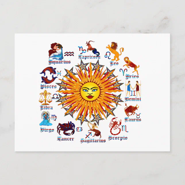 Zodiac-Signs-All-V-1 Postcard | Zazzle