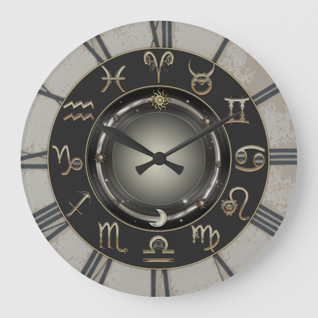 Zodiac Signs Large Clock | Zazzle