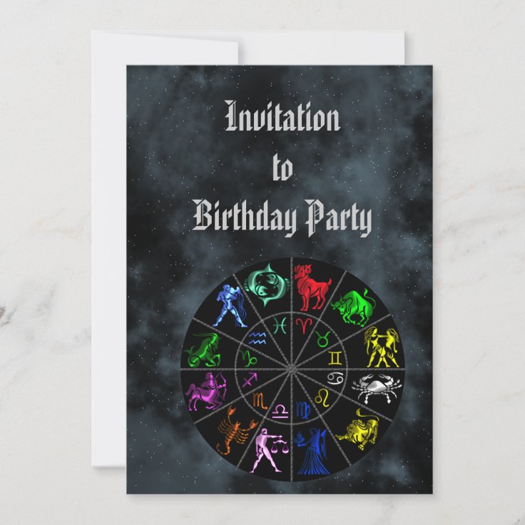 Zodiac signs together invitation | Zazzle