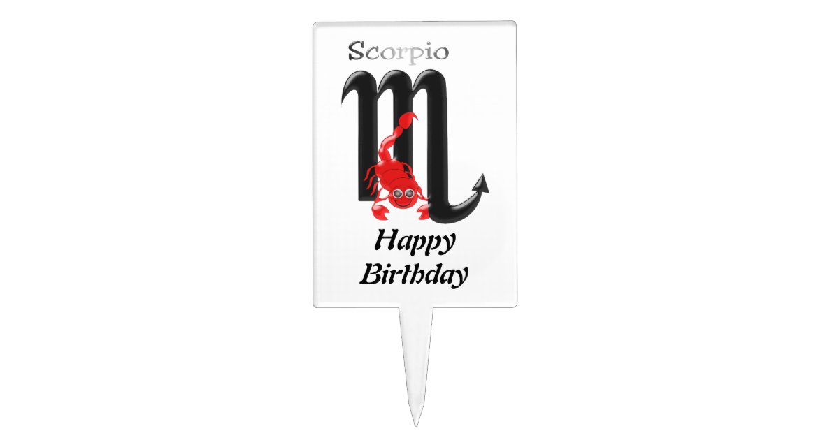 Zodiac Star Sign Scorpio Birthday Cake Topper | Zazzle