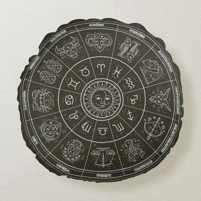 Zodiac Wheel Round Pillow | Zazzle