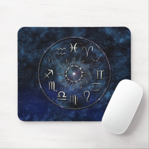 Zodiac with Starry background Mouse Pad | Zazzle