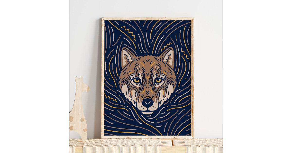 Zodiac Wolf Animal Print | Wolf Print | Zazzle