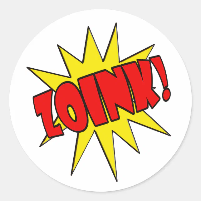 Zoink! Cartoon SFX Classic Round Sticker | Zazzle