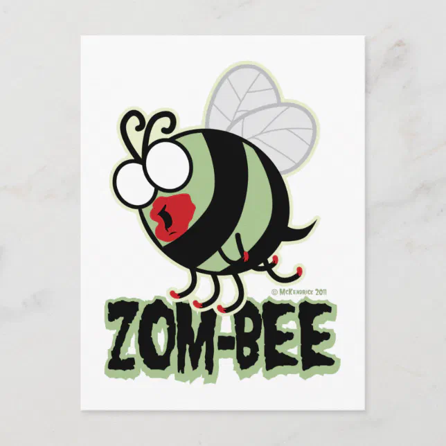 Zom-Bee Postcard | Zazzle