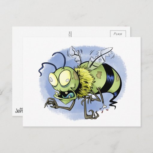 Zom-bee ( Zombie Bee ) Postcard | Zazzle