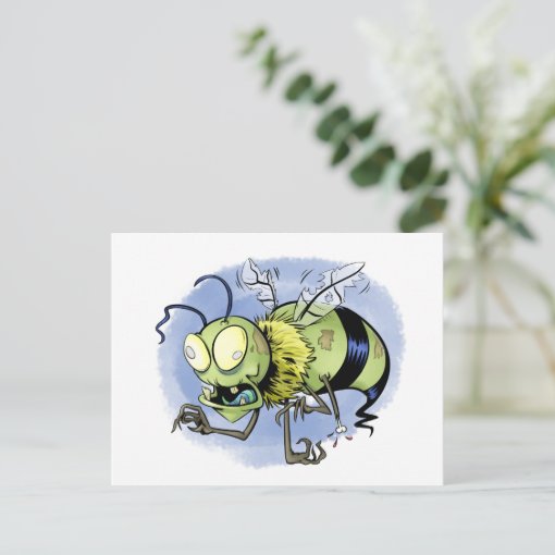 Zom-bee ( Zombie Bee ) Postcard | Zazzle
