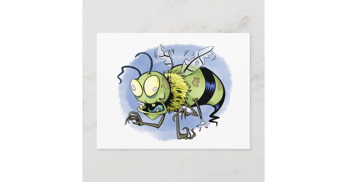 Zom-bee ( Zombie Bee ) Postcard | Zazzle