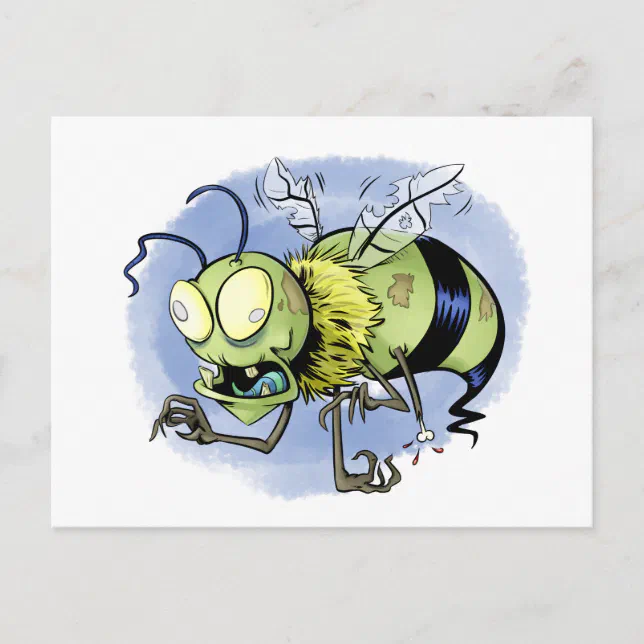 Zom-bee ( Zombie Bee ) Postcard | Zazzle