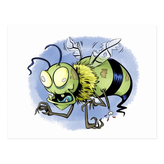Zom-bee ( Zombie Bee ) Postcard | Zazzle.com
