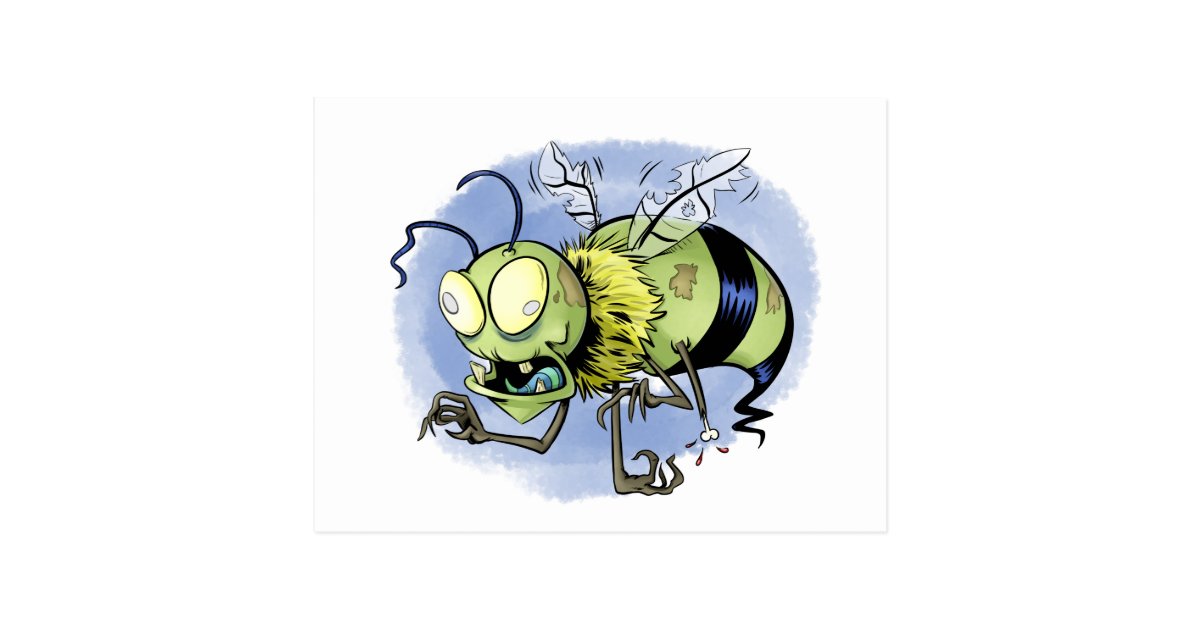 Zom-bee ( Zombie Bee ) Postcard | Zazzle.com