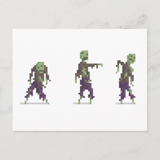 Zombie 8-Bit Pixel Art Postcard | Zazzle.com