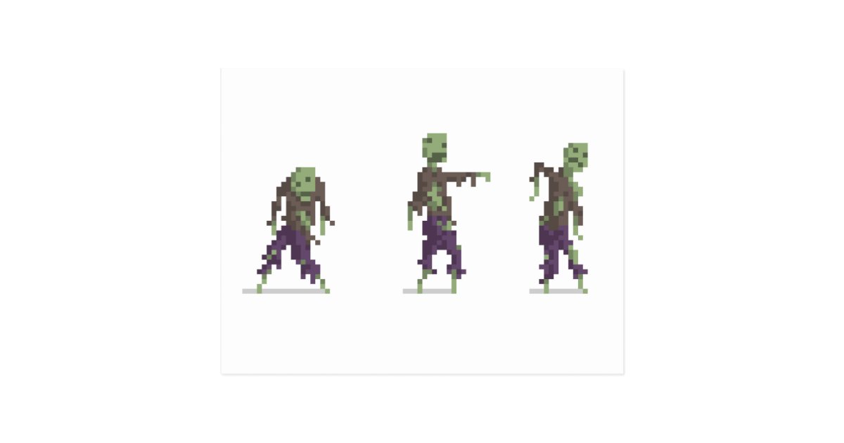Zombie 8-Bit Pixel Art Postcard | Zazzle.com