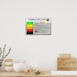 Zombie Alert Level Poster | Zazzle