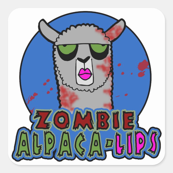 Zombie Alpaca-lips Sticker | Zazzle