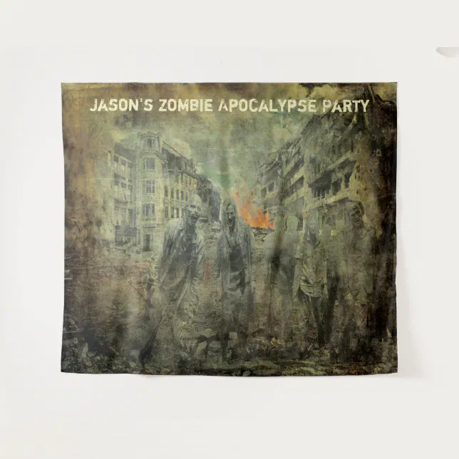 Zombie Apocalypse Party Photo Backdrop Wall Prop | Zazzle