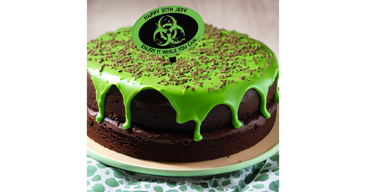 Zombie Apocalypse Splatter Biohazard Cake Topper | Zazzle