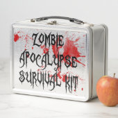 Zombie Apocalypse Survival Kit Blood Splattered Metal Lunch Box | Zazzle