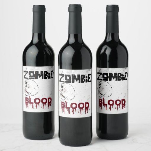 Zombie apocalypse theme party wine label | Zazzle