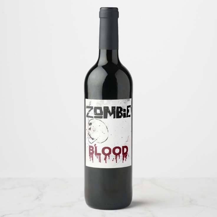 Zombie apocalypse theme party wine label | Zazzle