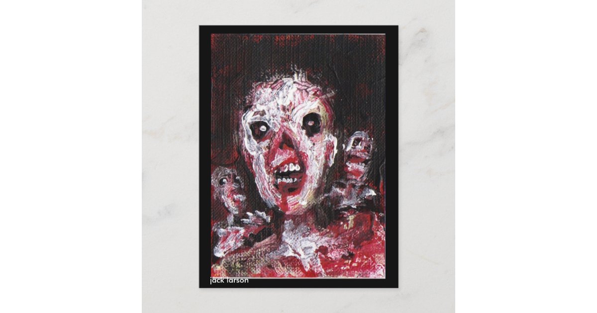 Zombie Art by Jack Larson Postcard | Zazzle