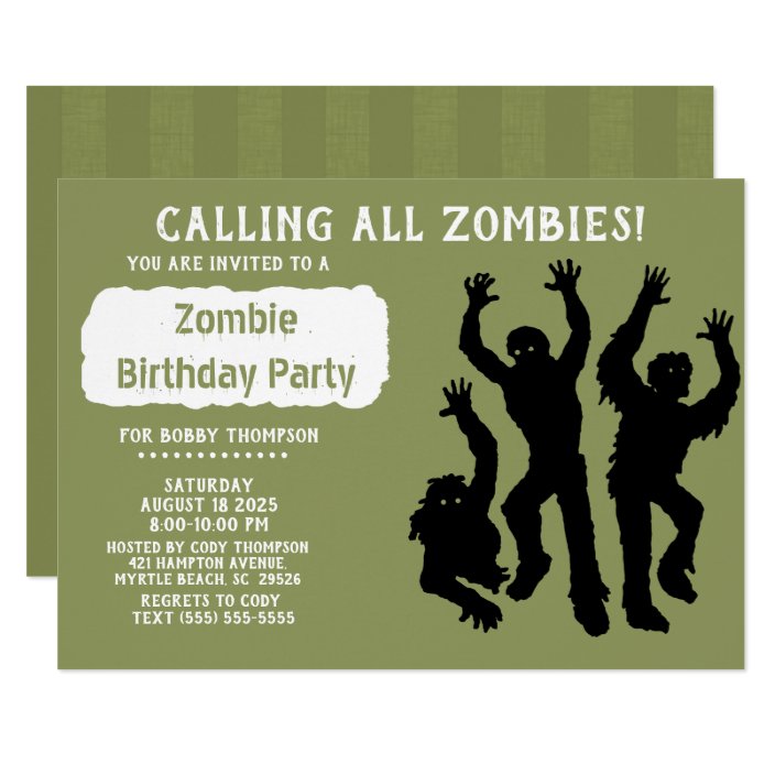 Zombie Birthday Party -Other Occasion- Invitation | Zazzle.com