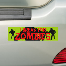 Zombie Black Silhouette Red n Green Bumper Sticker | Zazzle