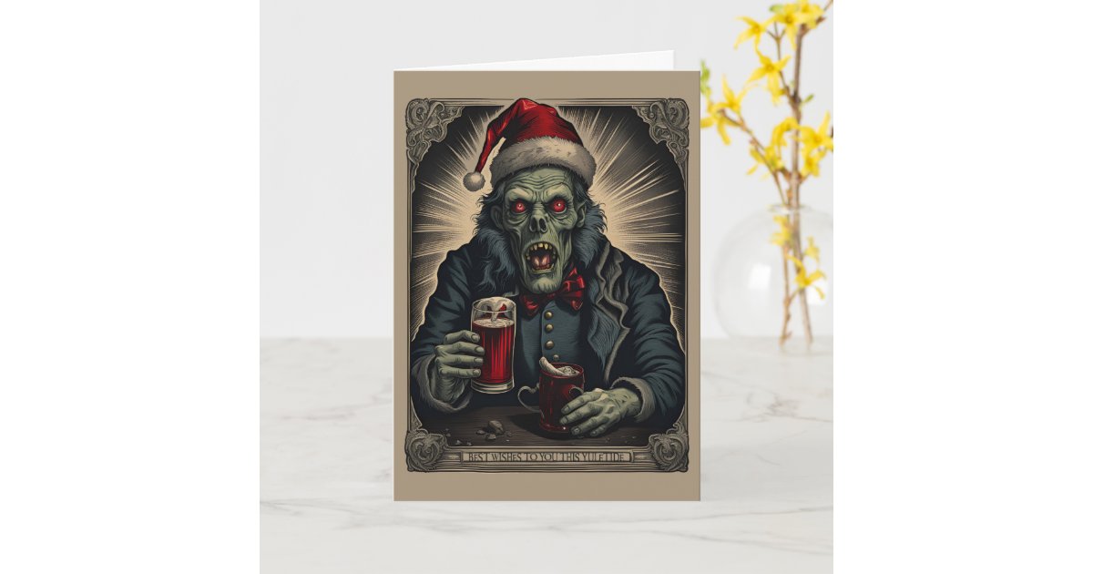 Zombie Cheer Christmas Card | Zazzle