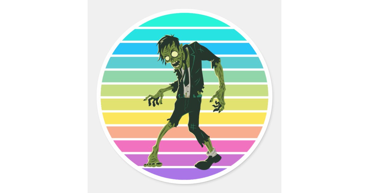 Zombie Classic Round Sticker | Zazzle