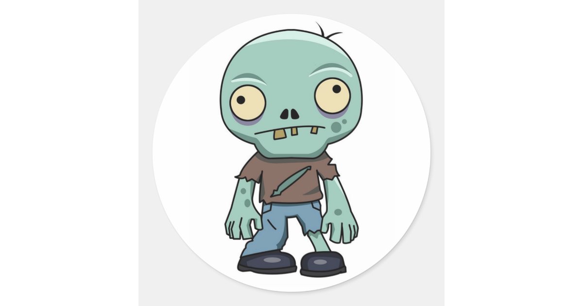 Zombie Classic Round Sticker | Zazzle