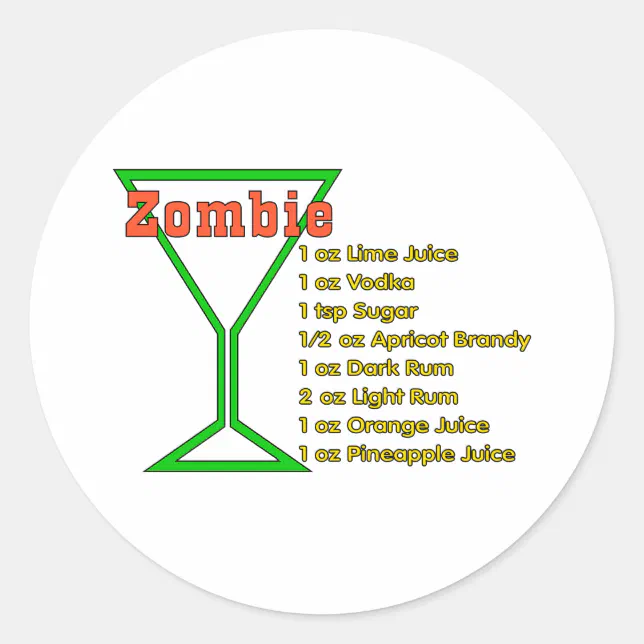 Zombie Classic Round Sticker | Zazzle