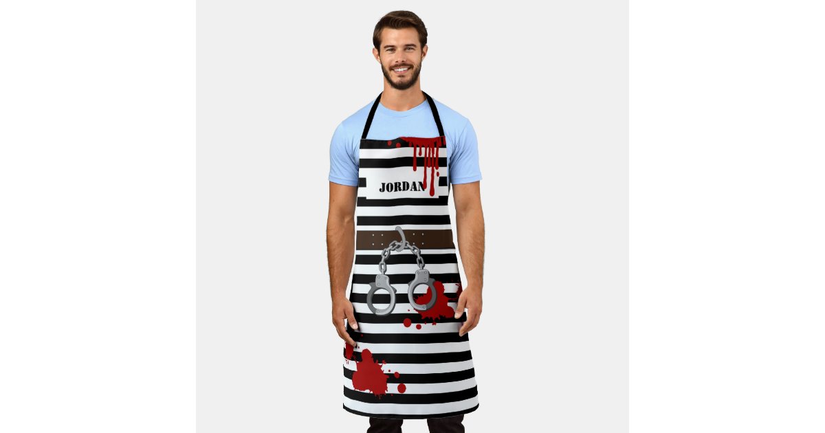 Zombie Convict Prison Inmate Costume Apron | Zazzle
