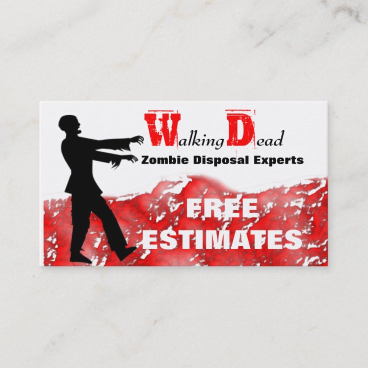 Zombie Disposal Business Cards | Zazzle