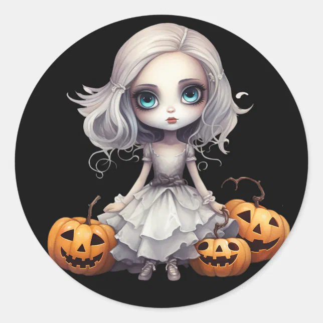 Zombie Doll Classic Round Sticker | Zazzle